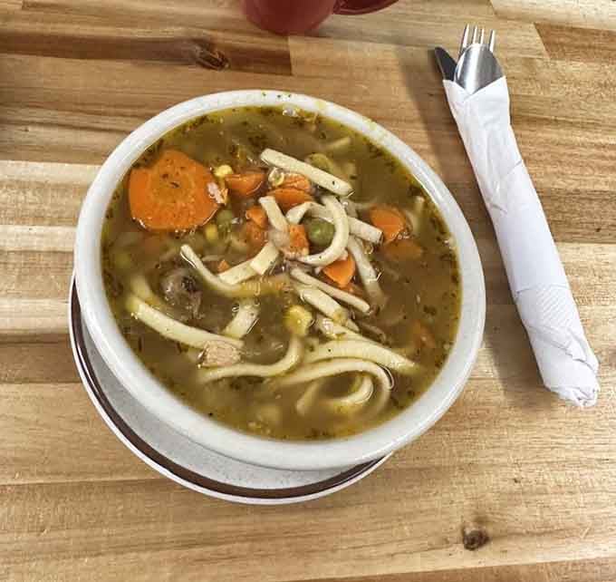 Homemade soup packed with vegetables and tender chicken, the kind that actually tastes like someone's grandmother made it.