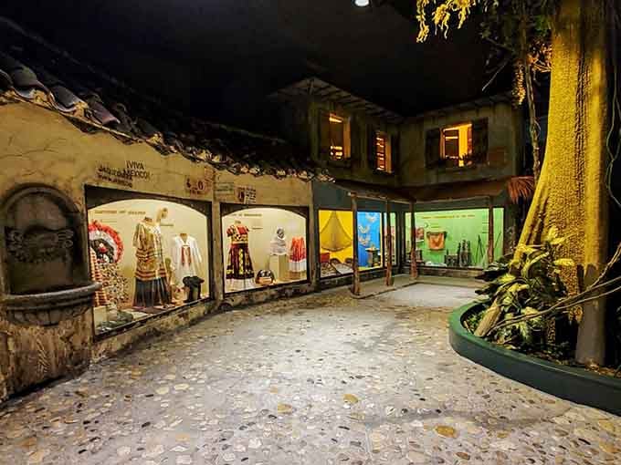 This Mexican village scene transports you south of the border with architectural details that feel remarkably authentic and inviting.