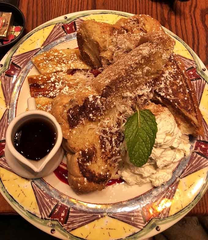 Coconut cream stuffed French toast that makes regular French toast look like it's not even trying.