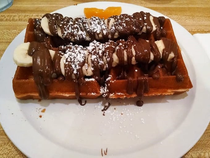 When chocolate and bananas meet Belgian waffles, magic happens and diets take a permanent vacation.