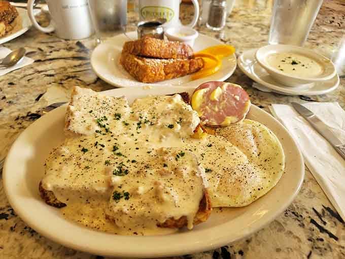 Biscuits and gravy that would make your Southern grandmother nod approvingly, even if she'd never admit it out loud.
