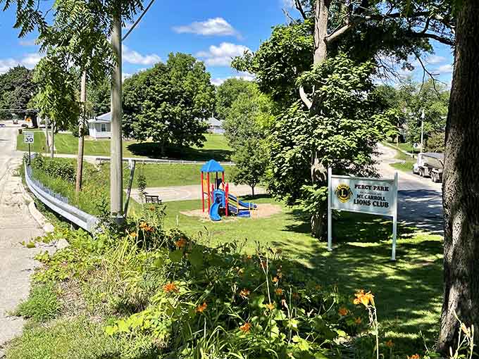 Community parks like this prove that small towns understand what matters: green space, fresh air, and places to gather.