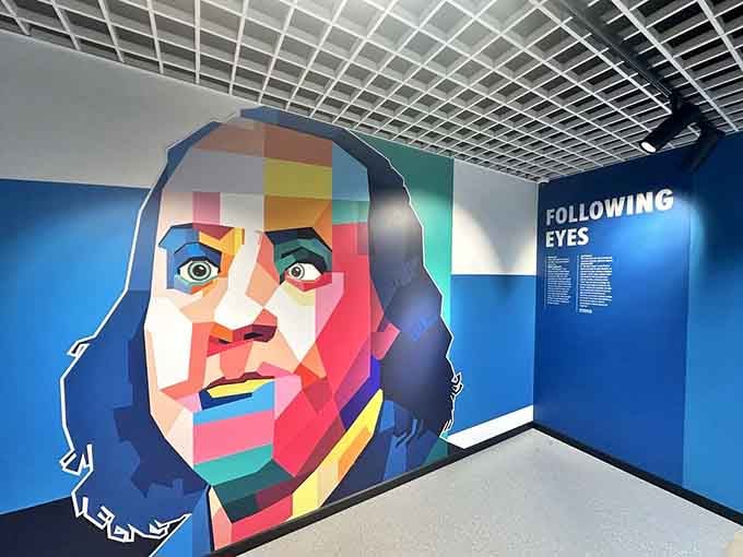 This colorful portrait watches you move across the room, which is either fascinating psychology or delightfully creepy, depending on your mood.