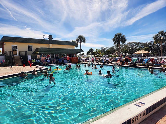 The pool's so inviting, you'll forget you're technically camping and not at a tropical resort.
