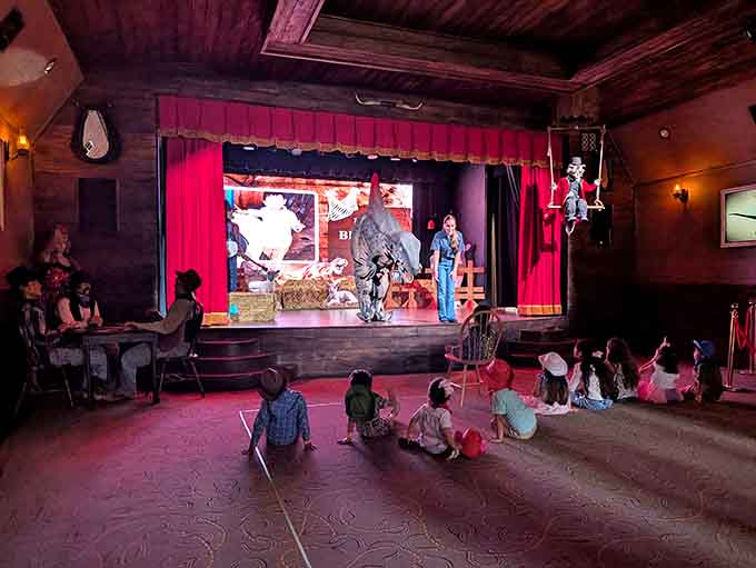 Live performances bring stories to life in this intimate theater, where kids sit mesmerized by cowboys and creatures alike.