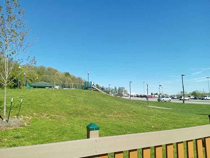 Green space where kids can still be kids, running wild without a screen in sight, revolutionary concept.
