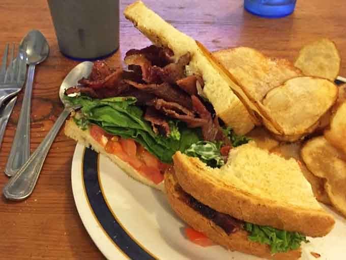 Bacon stacked so high it's practically waving at you from between those perfectly toasted bread slices.