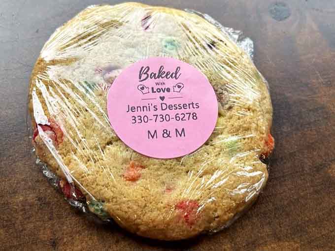 M&M cookies from Jenni's Desserts prove that sometimes the classics really do know what they're doing here.