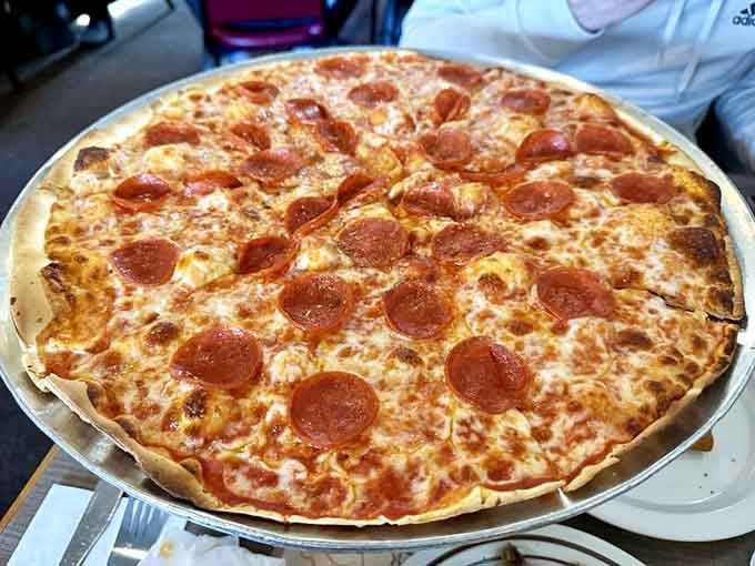 That pepperoni coverage is more thorough than your aunt's holiday newsletter, and infinitely more satisfying to consume.