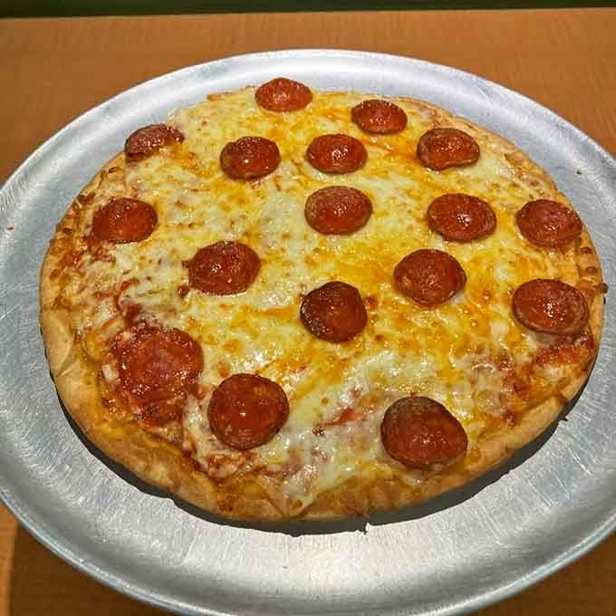 Classic pepperoni done right proves that sometimes the simplest pleasures in life are also the most satisfying ones.