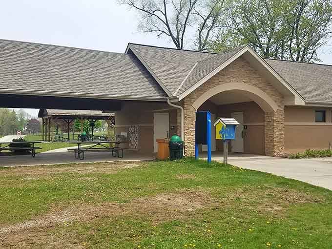 Even the playgrounds here embrace the waterfront theme, because Port Washington commits fully to the coastal town aesthetic.