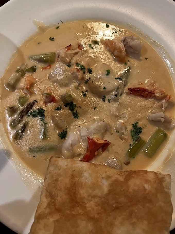 This creamy pot pie situation is what comfort food dreams about when it goes to sleep at night.