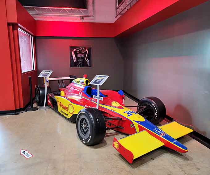 That vintage Indy car isn't just decoration, it's a reminder of what inspired this whole beautiful operation.
