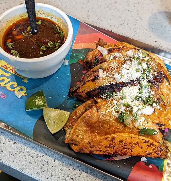 Birria tacos so photogenic they deserve their own Instagram account, dripping with flavor and melted cheese perfection.