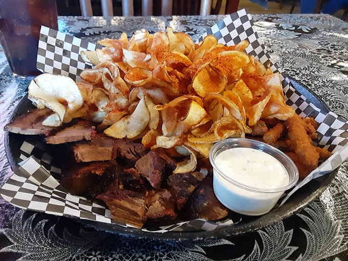 Those hand-cut chips piled high like a golden mountain make store-bought potato chips weep with shame and inadequacy.