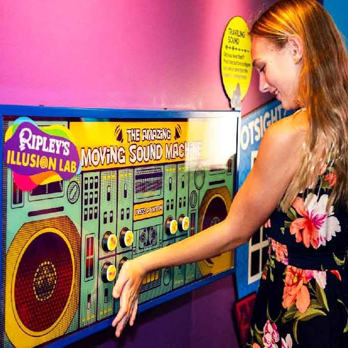 Press those buttons and watch sound become visible, like a disco ball had a baby with science class.