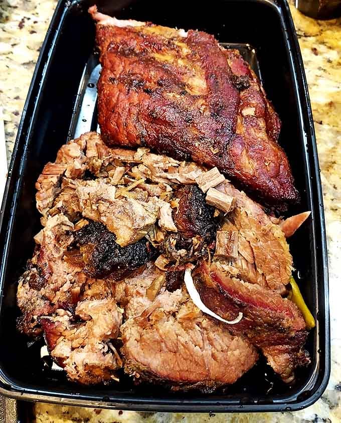 This tray of smoky treasures looks like it took a detour through heaven's kitchen on its way out.