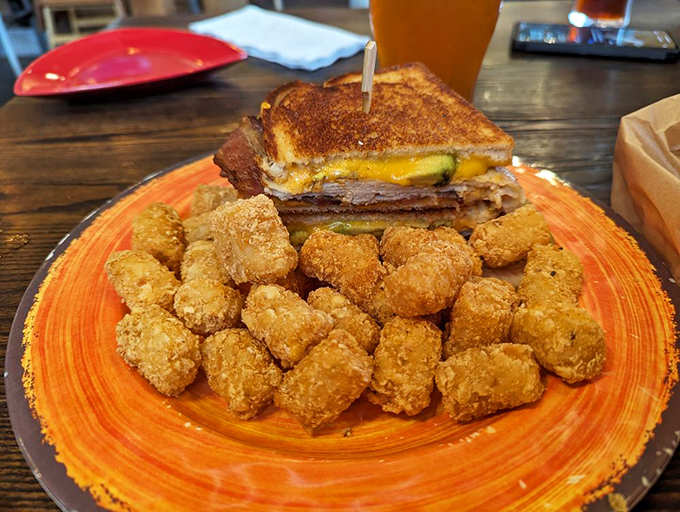 Turkey, bacon, and avocado on grilled bread: the holy trinity of sandwich construction, executed to perfection.