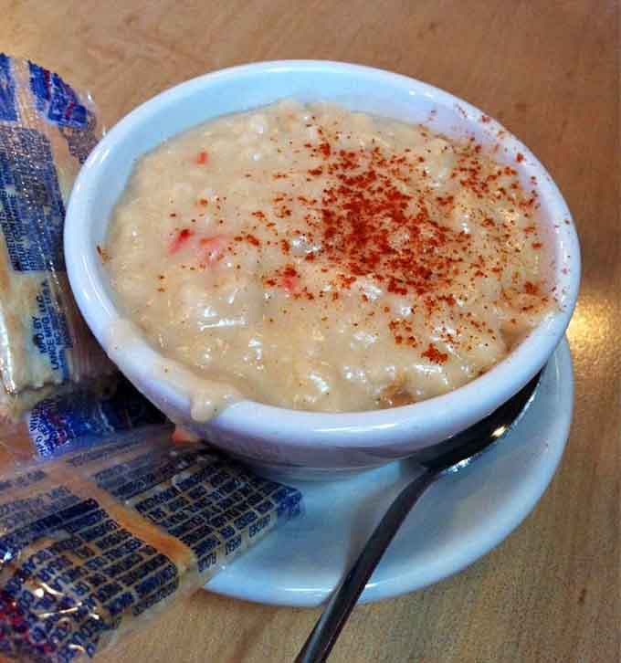She crab soup so creamy and rich, it's like the ocean decided to give you a warm hug.