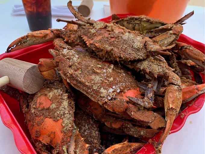 Dusted with Old Bay and ready for battle, these crabs are what summer dreams are made of, friend.