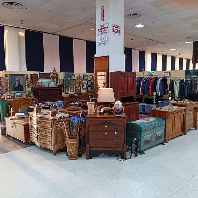 Furniture booths showcase pieces with more character than most reality TV stars, and significantly better craftsmanship too.