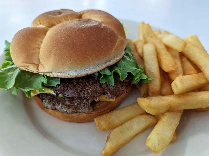 Two patties of pure happiness stacked high with fresh lettuce&mdash;this is what burgers looked like before they got all complicated and expensive.
