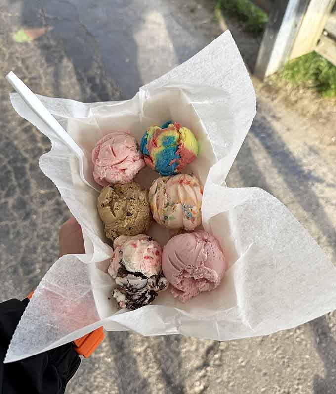 An ice cream flight lets you taste the rainbow without committing to just one flavor like some kind of amateur.
