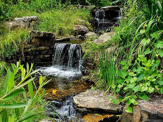 These cascading waterfalls create nature's own symphony, no streaming service required for this peaceful performance.