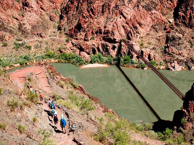Down near the Colorado River, the trail reveals just how far you've descended into this magnificent natural wonder.