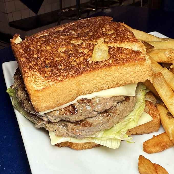 This patty melt on Texas toast is what happens when a burger and grilled cheese finally admit their feelings.