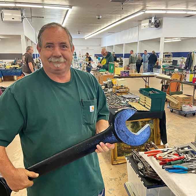 That giant wrench isn't compensating for anything, it's just genuinely, gloriously, impractically oversized and wonderful.