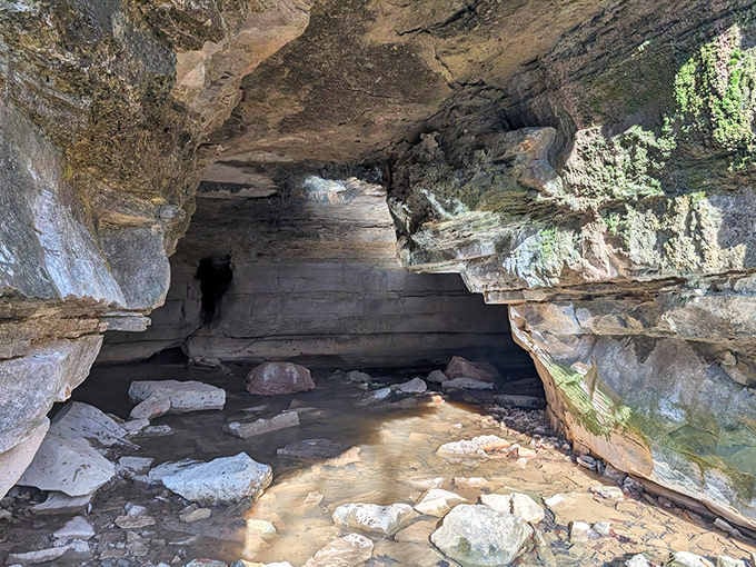 Inside the cave, limestone formations create a natural cathedral that puts most architecture to shame.