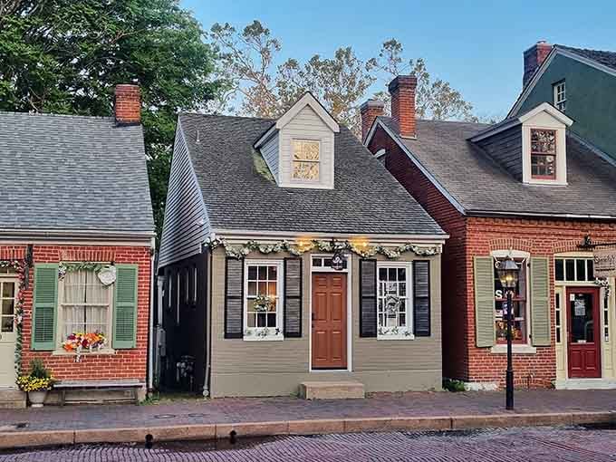 These historic storefronts line up like a perfectly preserved postcard, each one more Instagram-worthy than the last.