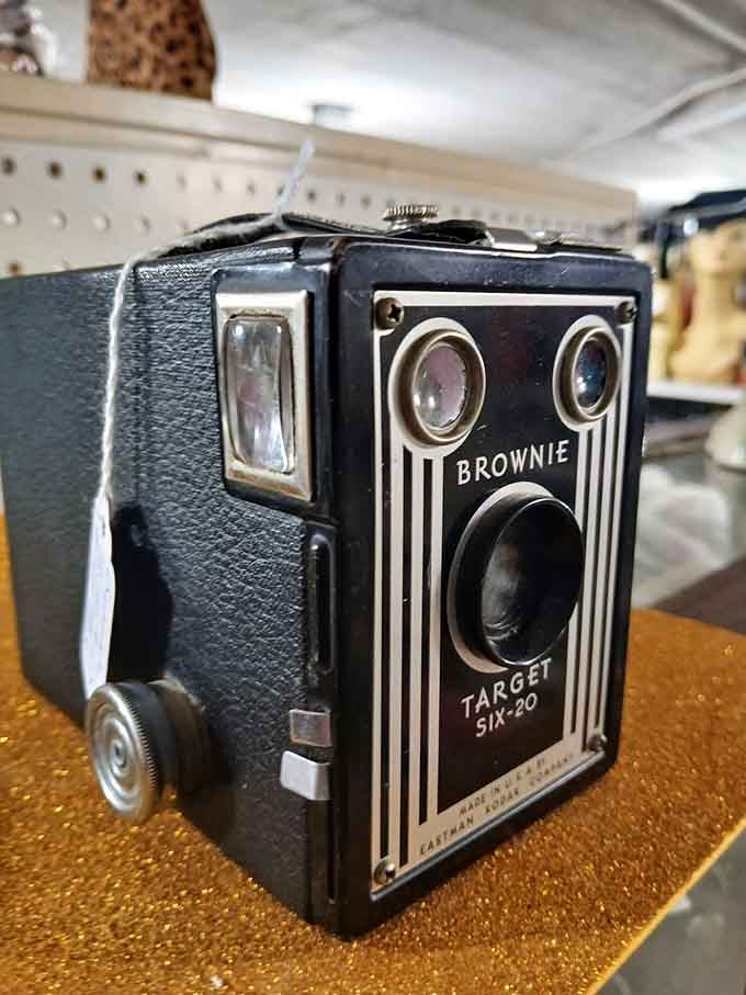 This vintage Brownie camera captured memories before smartphones made everyone a photographer with commitment issues.