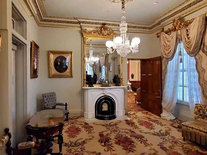 Gilded mirrors and marble fireplaces remind you that Victorians took their entertaining very, very seriously indeed.