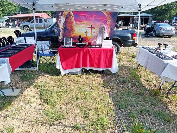 Even religious items find their place here, because inspiration comes in all forms at a good flea market.