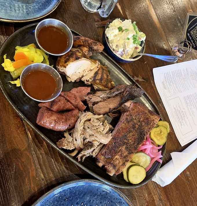 This meat platter looks like it was assembled by someone who truly understands the meaning of abundance and happiness.