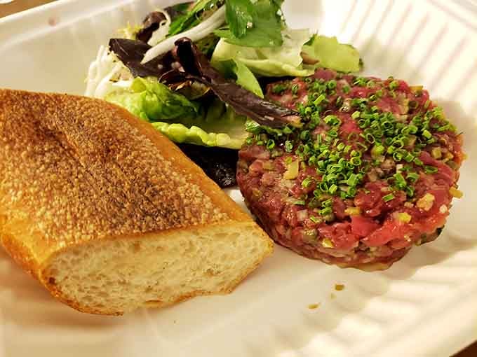 Beef tartare so beautifully presented, it deserves its own gallery opening before you devour every last bite.