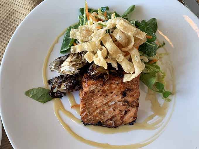 Salmon that's been treated with the respect and skill it deserves, crispy skin and all.