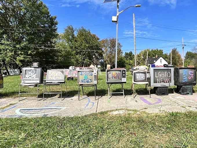 These vintage TV sets broadcast a different kind of programming: messages about hope, change, and human connection.