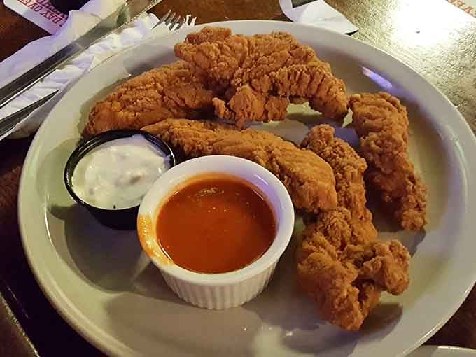 Golden chicken tenders that remind you some classics never need improvement, just proper execution and care.