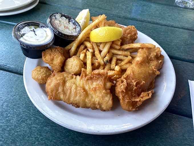 Golden, crispy fish and chips with all the fixings make every day feel like a proper Friday.