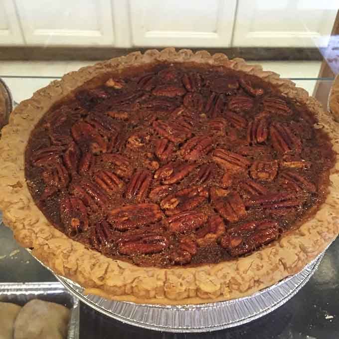 This pecan pie looks like something your favorite aunt would make, if she had professional baking skills and infinite patience.