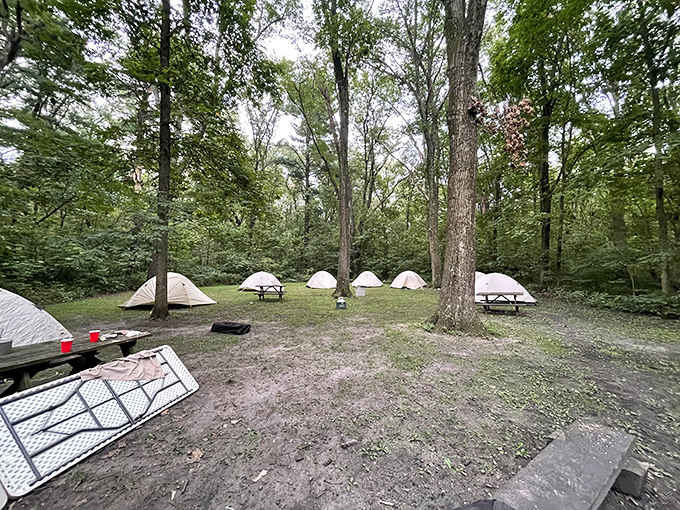 When your tent city looks this peaceful, you know you've found the right escape route.