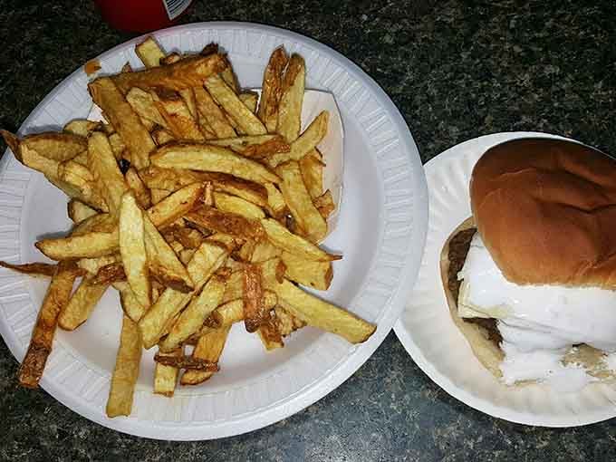 Golden fries piled high next to a perfectly grilled burger&mdash;this is what lunch dreams are made of.