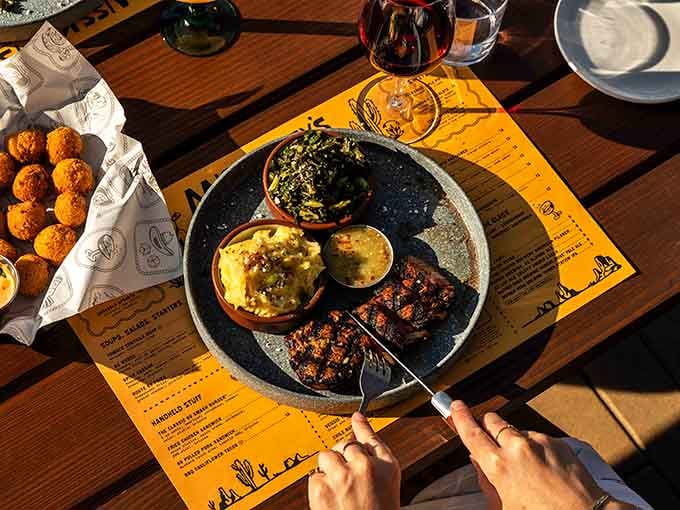 When your dinner plate looks this good, you'll understand why people extend their stays just for the food.