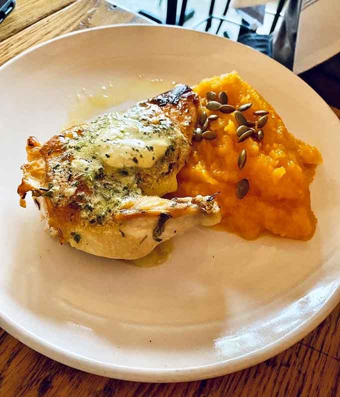 Roasted chicken paired with butternut squash delivers autumn on a plate, no matter what season you're visiting.