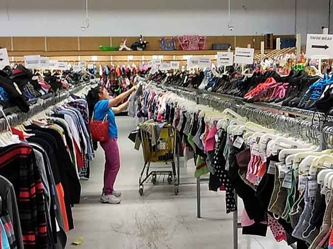 Endless racks stretching into the distance like a clothing lover's version of the yellow brick road.