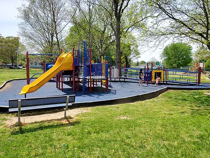 Cunningham Park's playground equipment costs less to visit than one overpriced coffee in North Jersey.