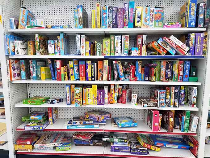 Board games stacked like a nostalgic time capsule, ready to rescue your next family game night.